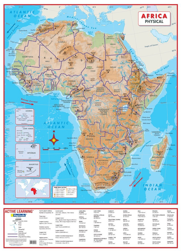 Africa Physical Wall Map – Elex Academic Bookstore