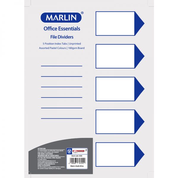 Marlin FILE DIVIDERS / INDEXES - 160gsm PASTEL BOARD – Elex Academic ...