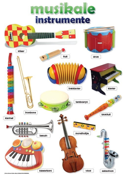 CHART: MUSIKALE INSTRUMENTE A2 AFRIKAANS (FLAT) – Elex Academic Bookstore