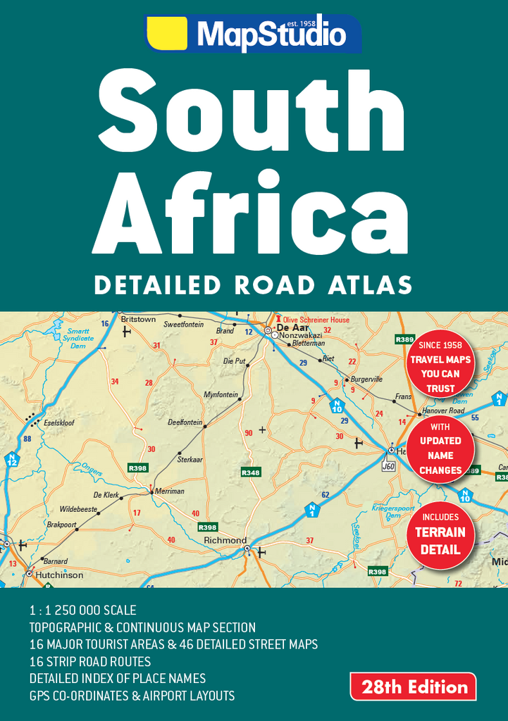 South Africa Road Atlas Scale of 1: 1 250 000 – Elex Academic Bookstore